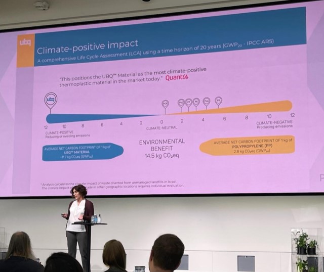 Sophie Tuviahu presented the UBQ material at the Nordic Bioplastic ...